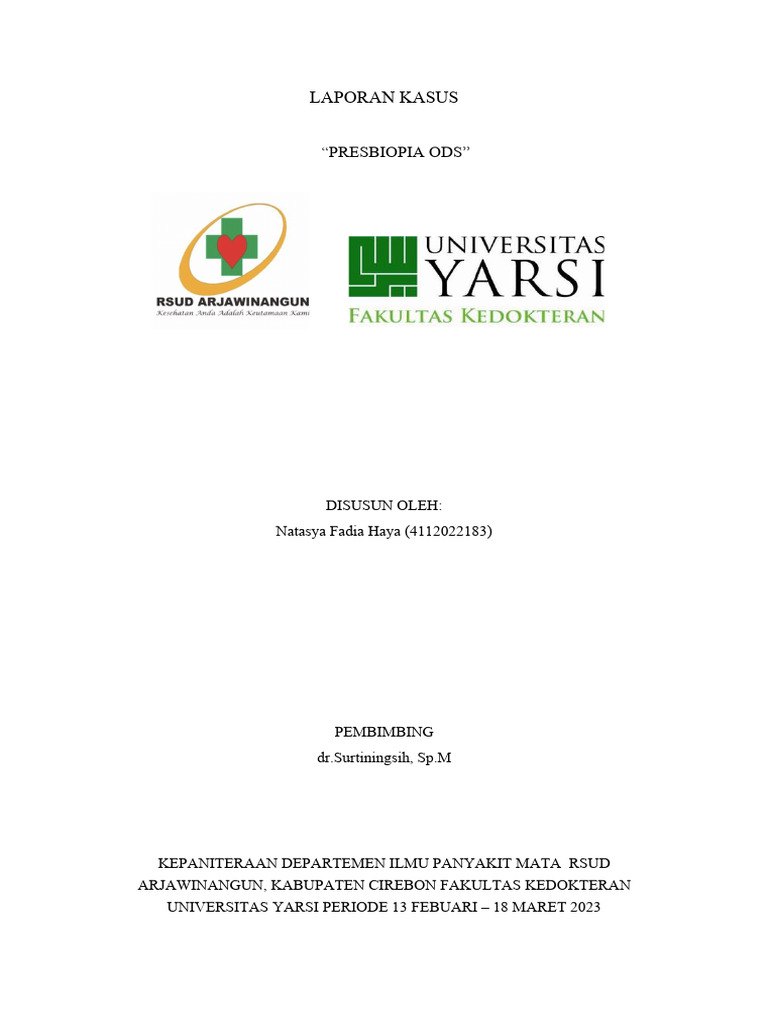 Lapkas Mata-Kelainan Refraksi - Fadia | PDF