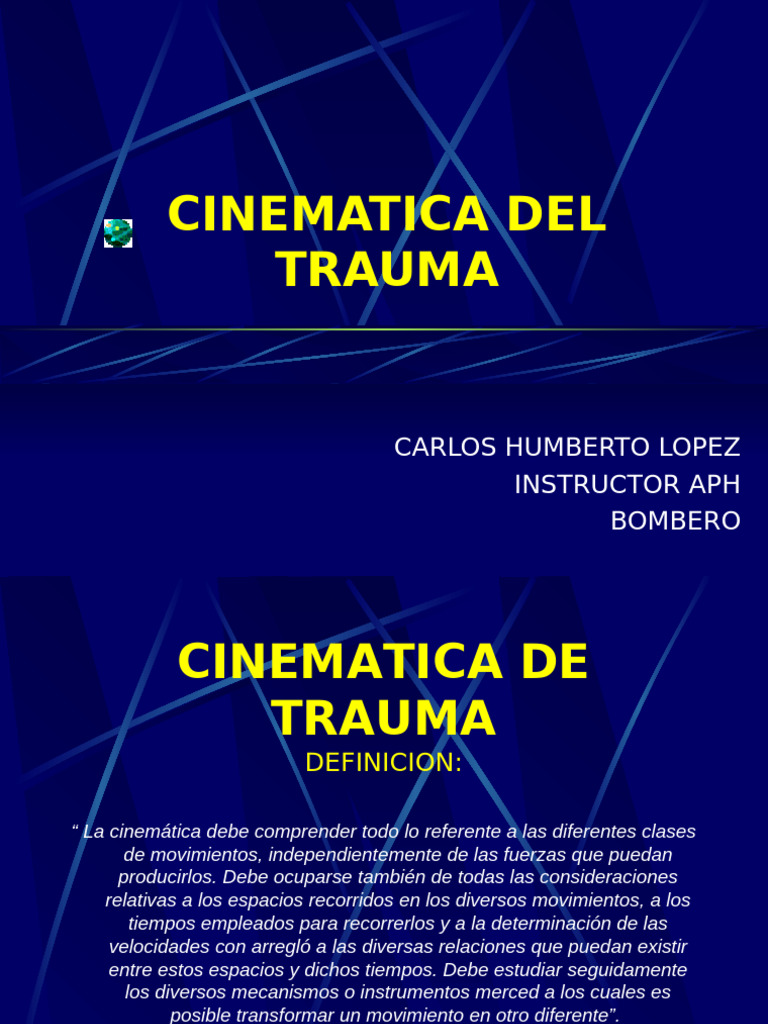 Cinemática del Trauma: Tipos y Lesiones | PDF | Fuerza | Cinemática