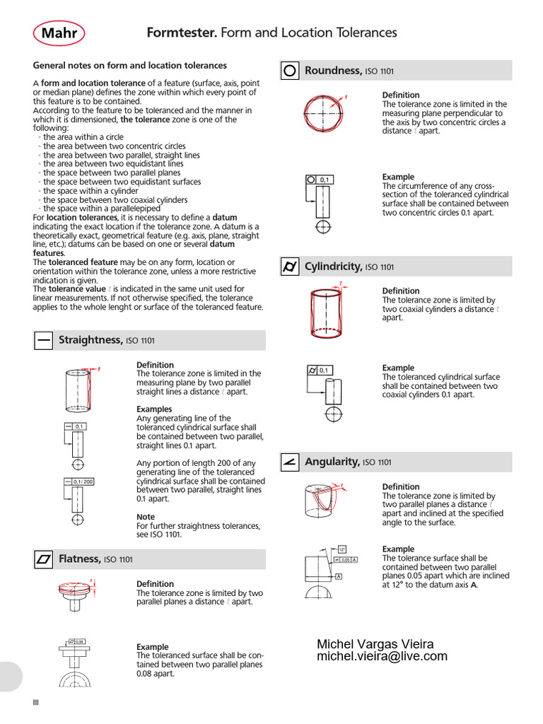 Cartão GD&T Mahr Do Brasil-1 | PDF | Engineering Tolerance | Coordinate System