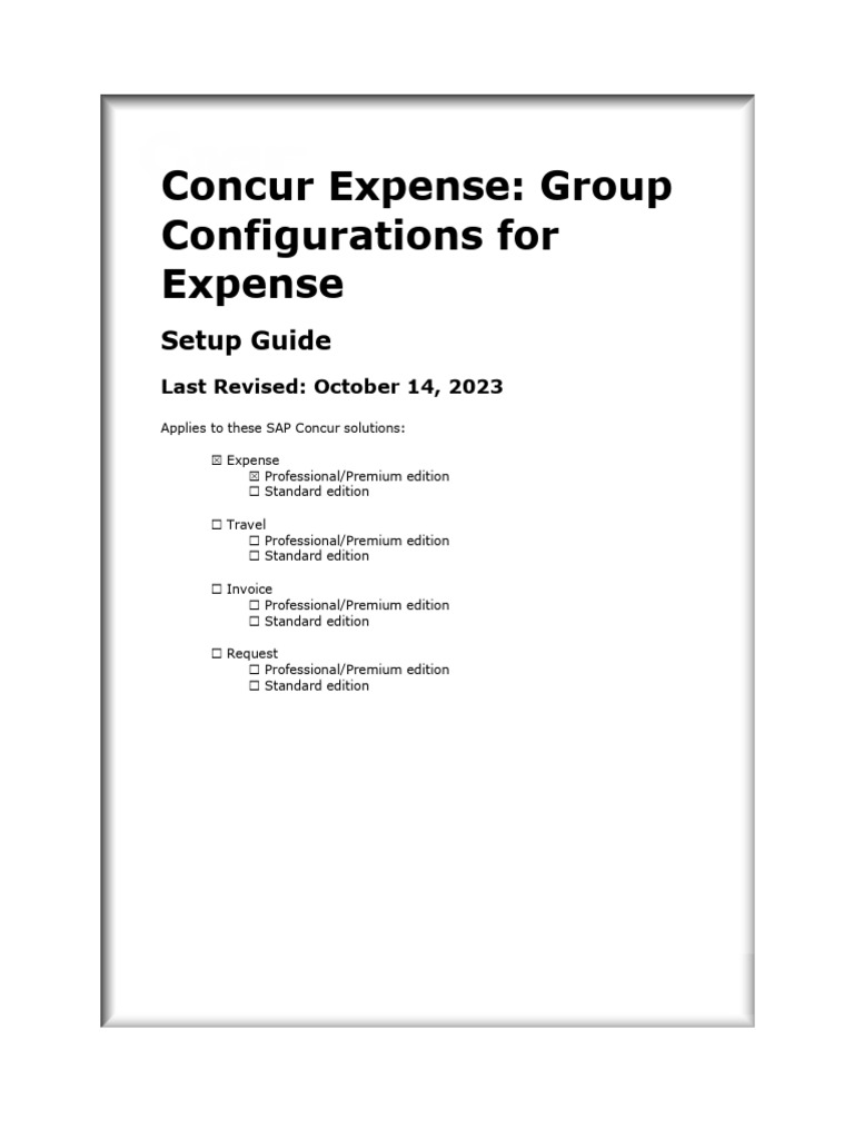 FI Concur Expenses Group Guide | PDF | Credit Card | Expense