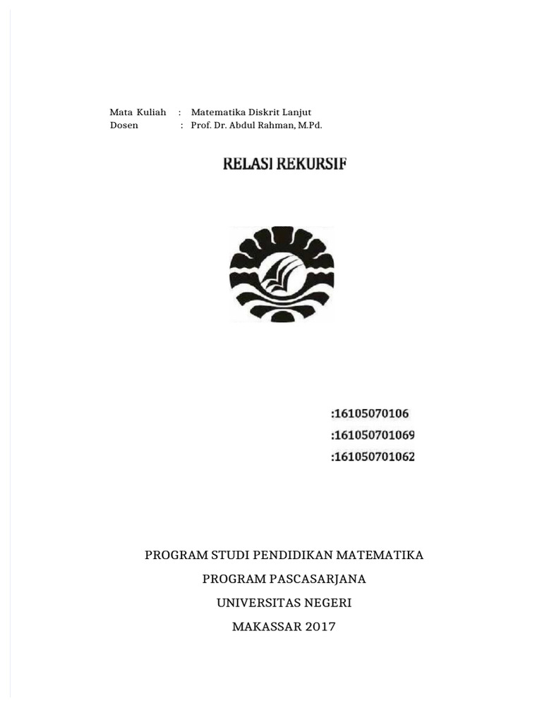 PDF Makalah Relasi Rekursif 01 | PDF