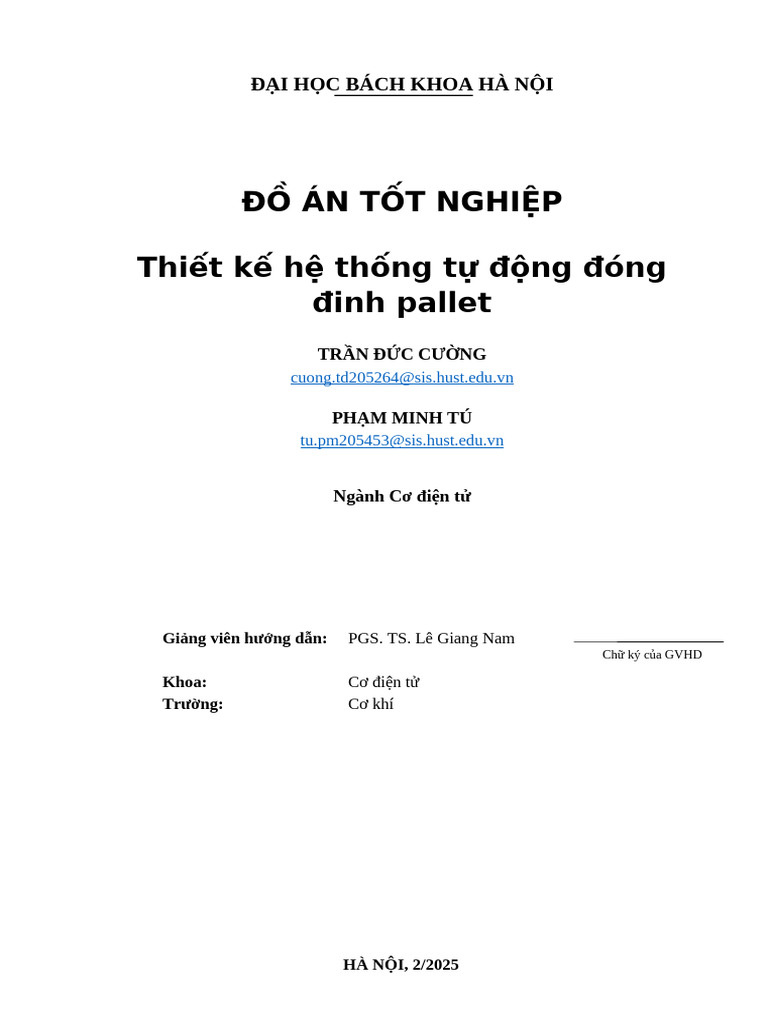 Thuyết minh DATN | PDF