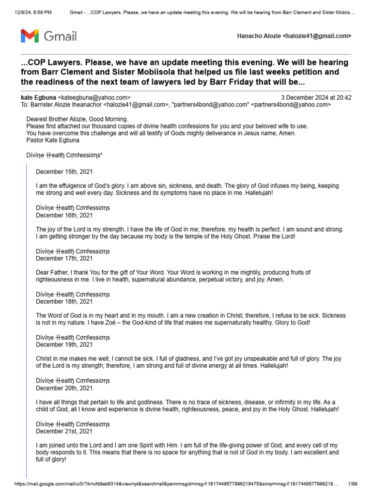 Gmail - ... 1000 Confessions | PDF | Glory (Religion) | Eternal Life (Christianity)