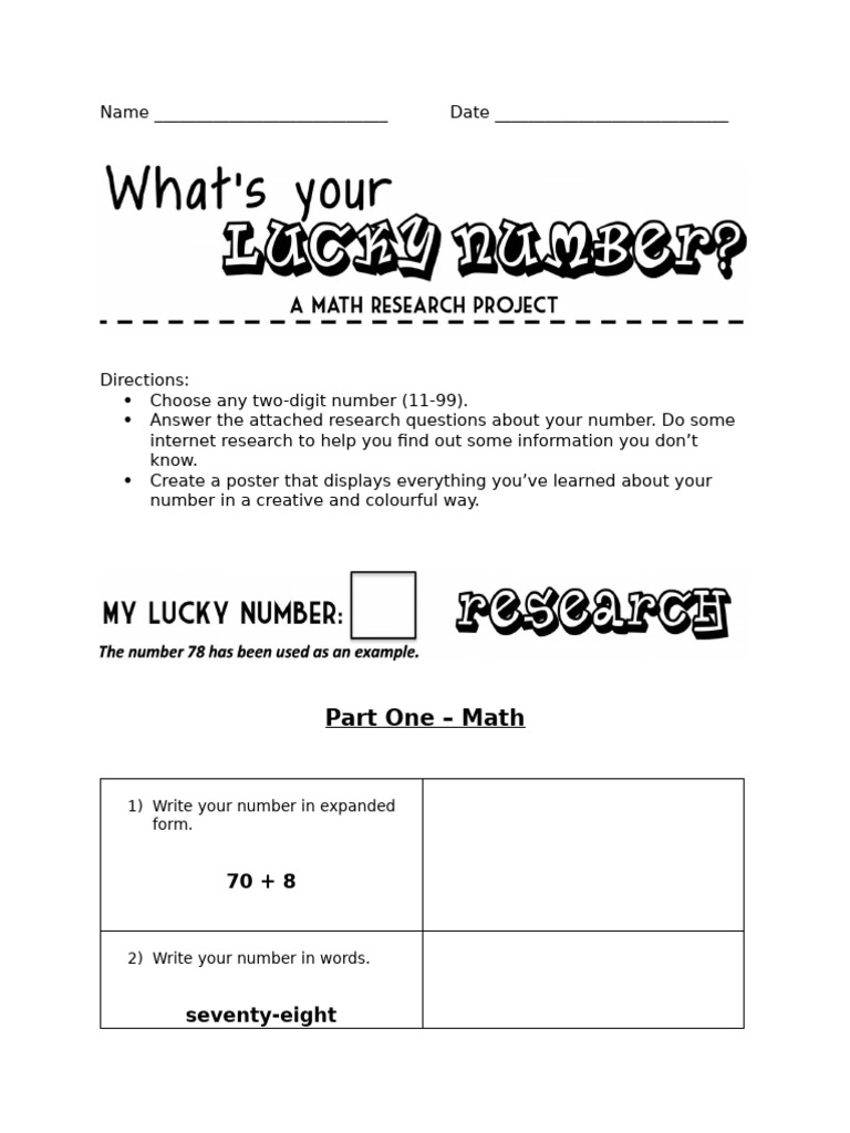 Lucky Number Assignment Pdf Ice Hockey Sports