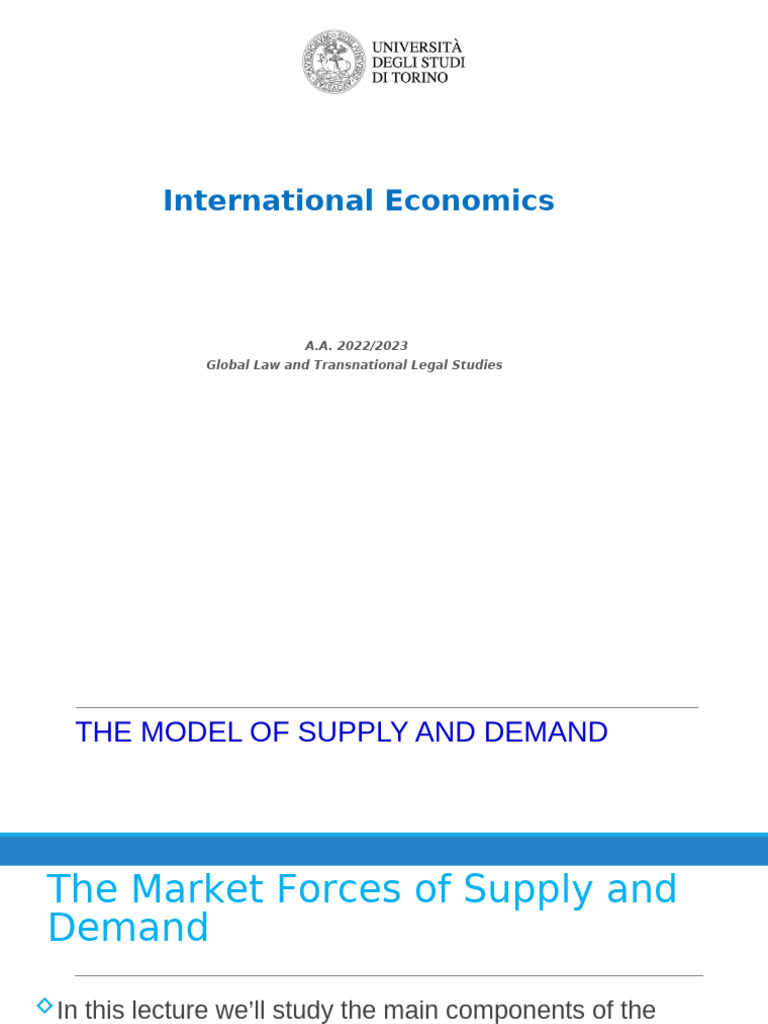 LECTURE 3 (CHAPTER 3) - SUPPLY AND DEMAND 2022-2023 | PDF | Supply ...