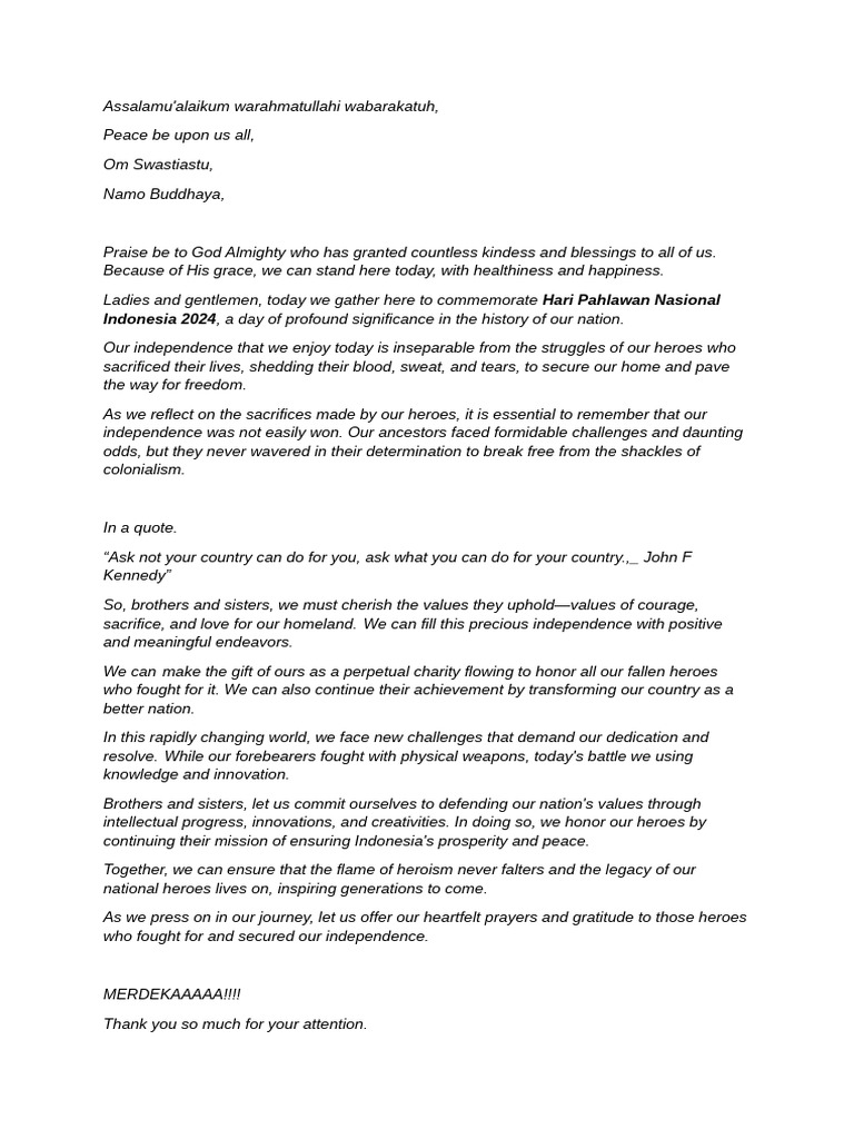 Teks Speech Contest ANDIKA TSM 1 Fied | PDF