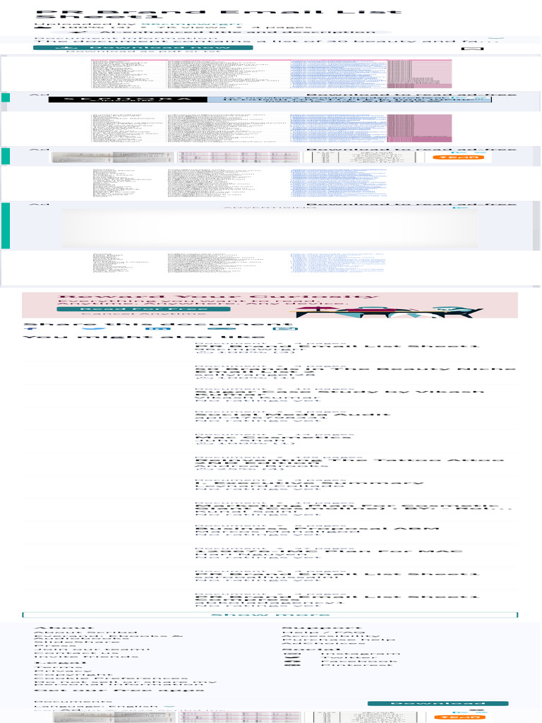 PR Brand Email List Sheet1 PDF Cosmetics Fashion | PDF | Cosmetics | Scribd