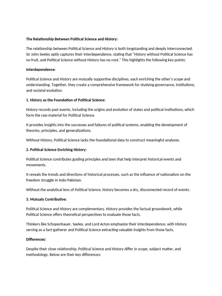 Interdependence of History and Political Science | PDF | Science | Theory