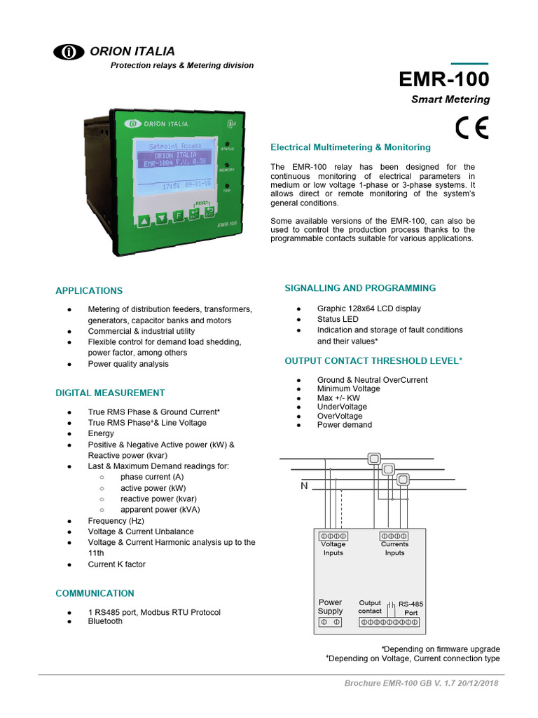 EMR-100_Brochure_GB | PDF | Ac Power | Alternating Current