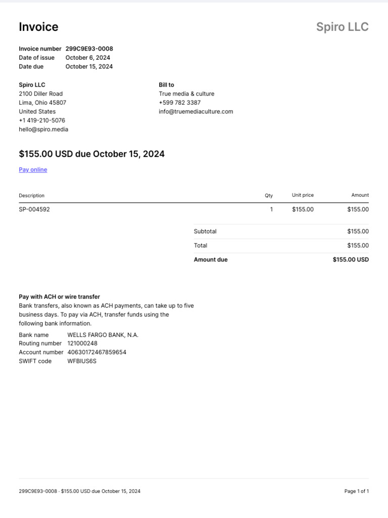 Invoice 299C9E93 0008 | PDF