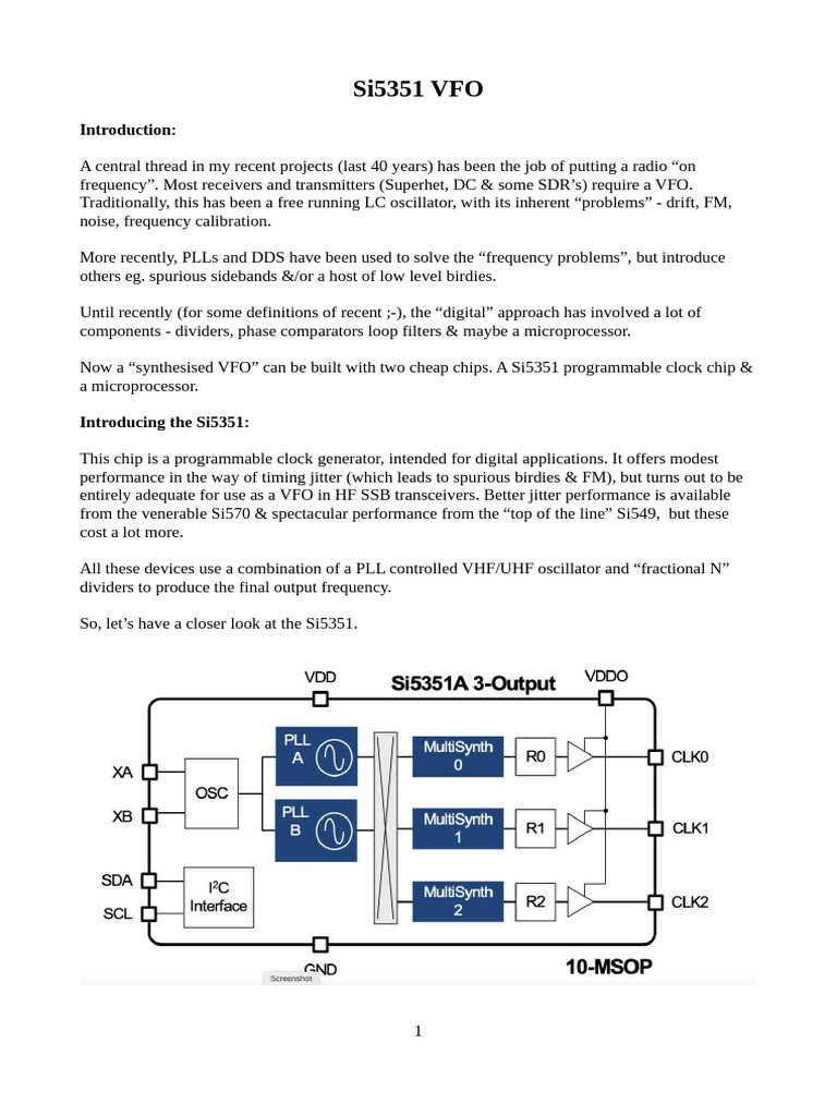 Si5351 VFO Design Guide | PDF | Electrical Engineering ...