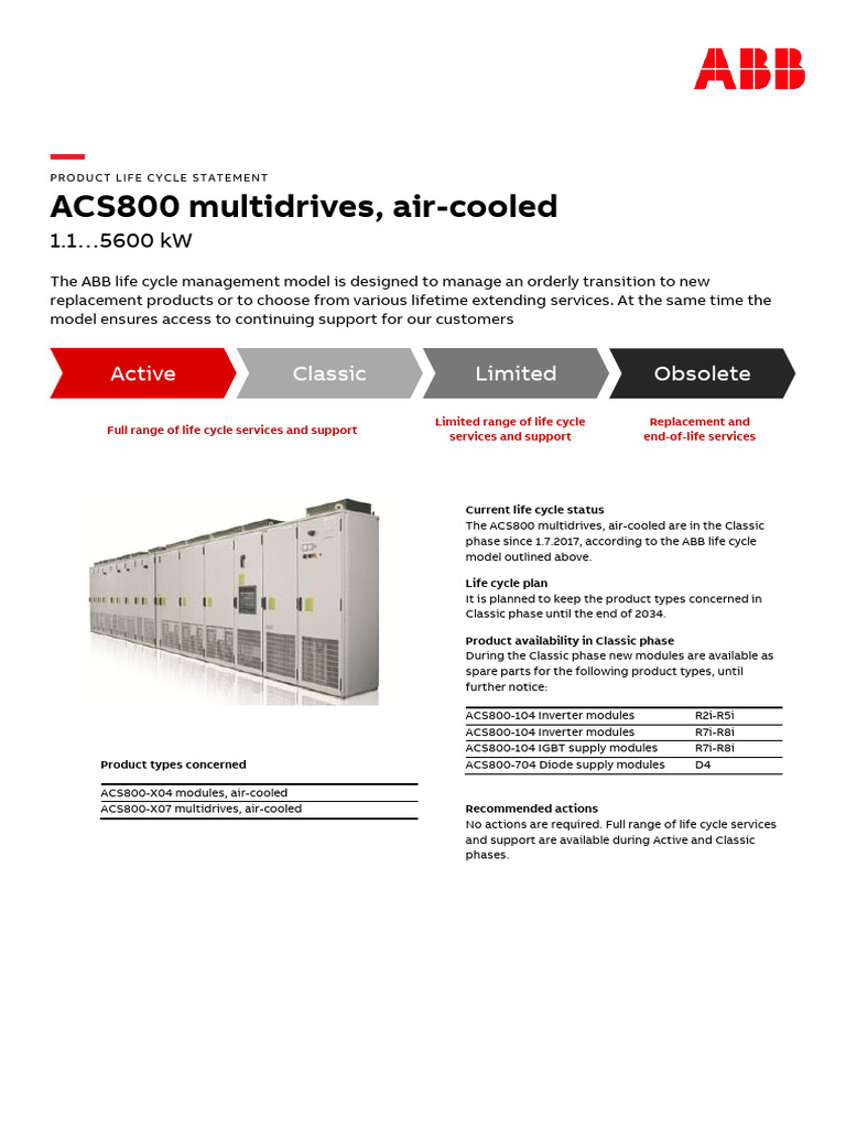 Life Cycle Statement ACS800 Multidrive RevD | PDF | Computer Engineering | Electrical Components