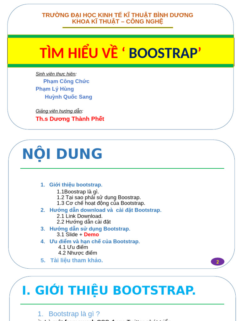 (123doc) - Slide-Bao-Cao-Tim-Hieu-Ve-Bootrap | PDF