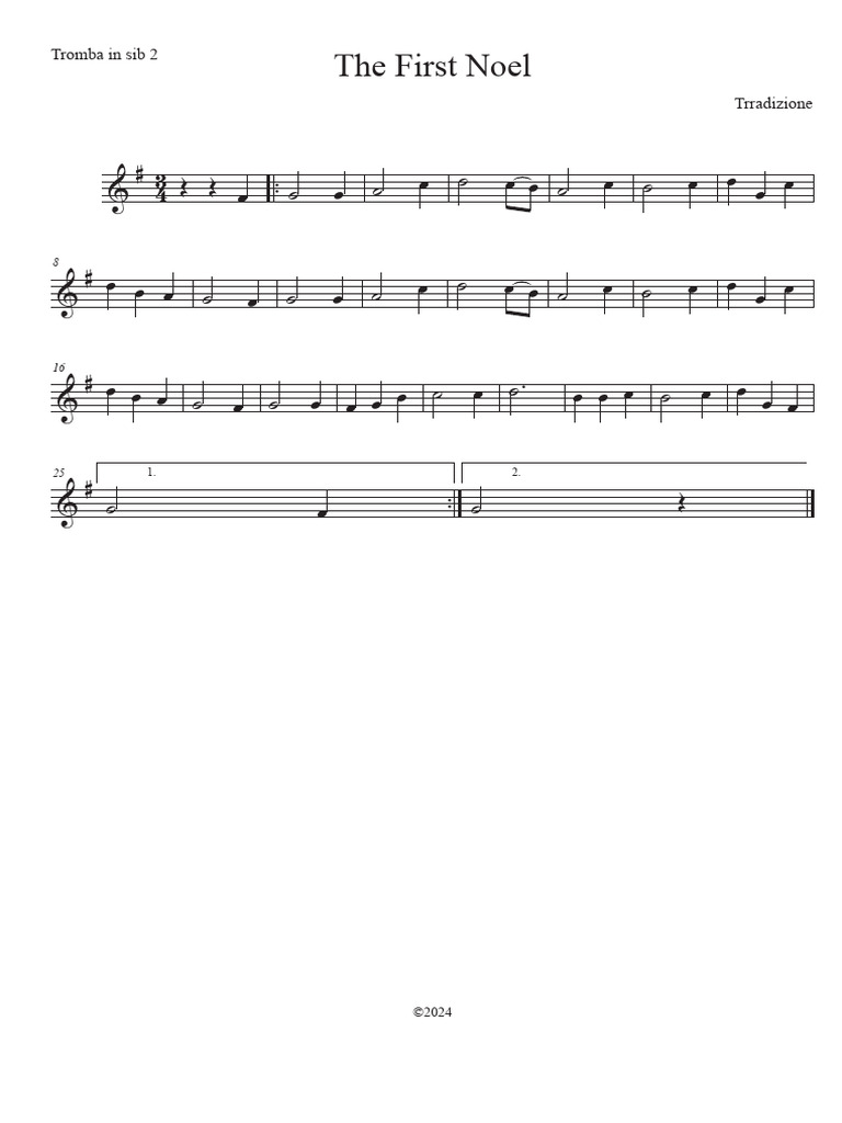 The First Noel - Tromba in Sib 2 | PDF