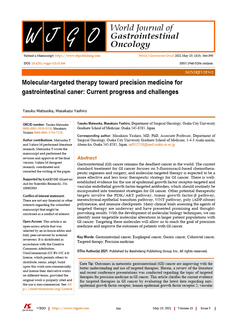 Terapia molecular dirigida hacia la medicina de precisión para la ...