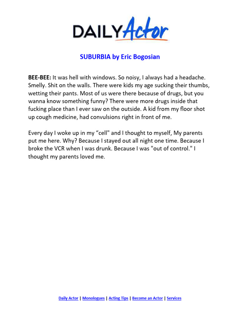 Suburbia (Play) - Bee-Bee - Windows | PDF