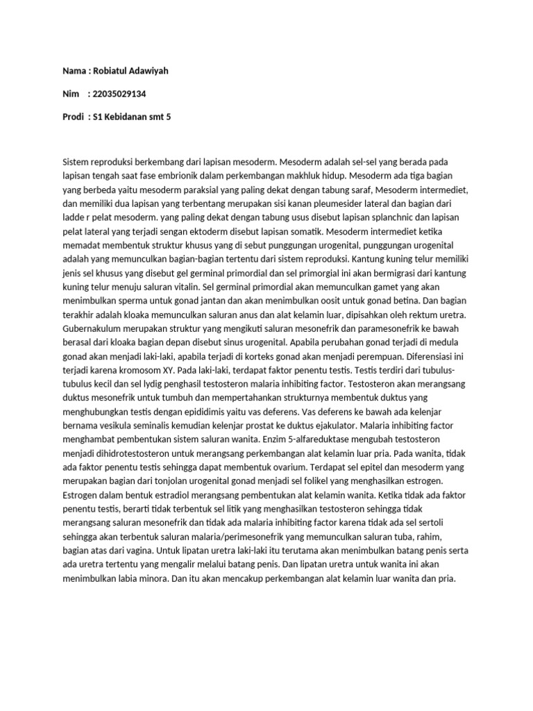 Resume Embryology Robiatul-WPS Office | PDF