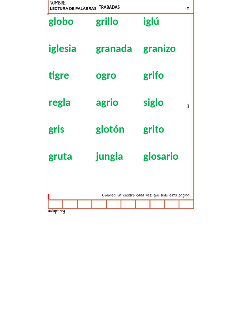 Palabras con "GR" en Español | PDF