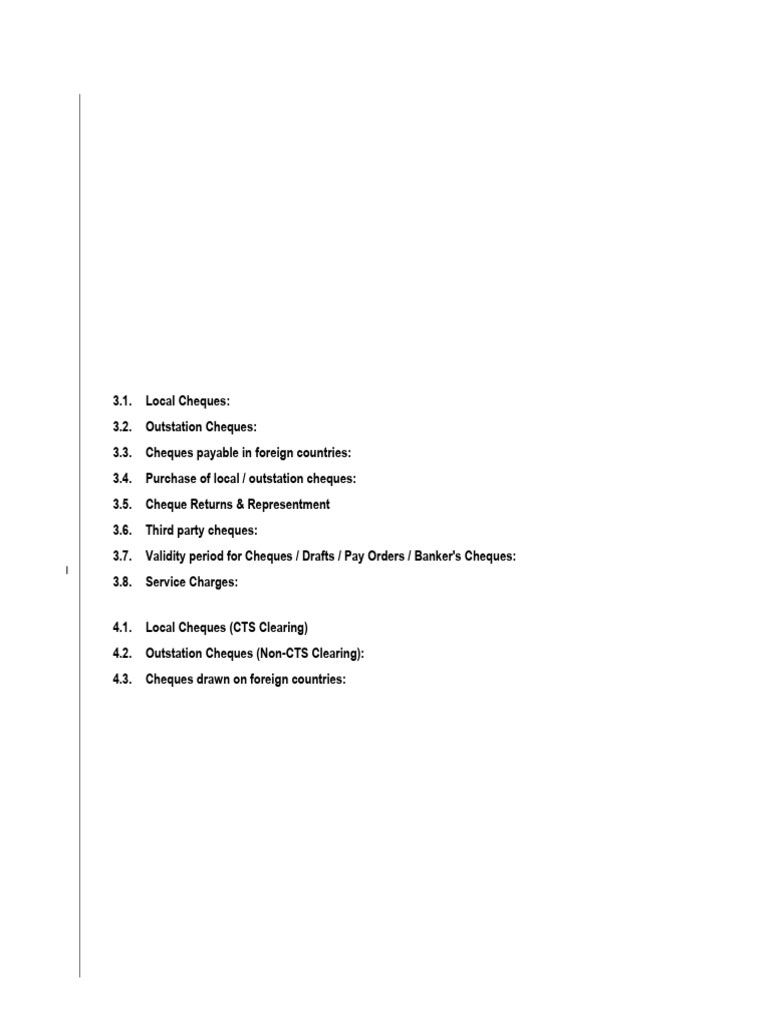 Cheque Collection Policy | PDF | Cheque | Banks