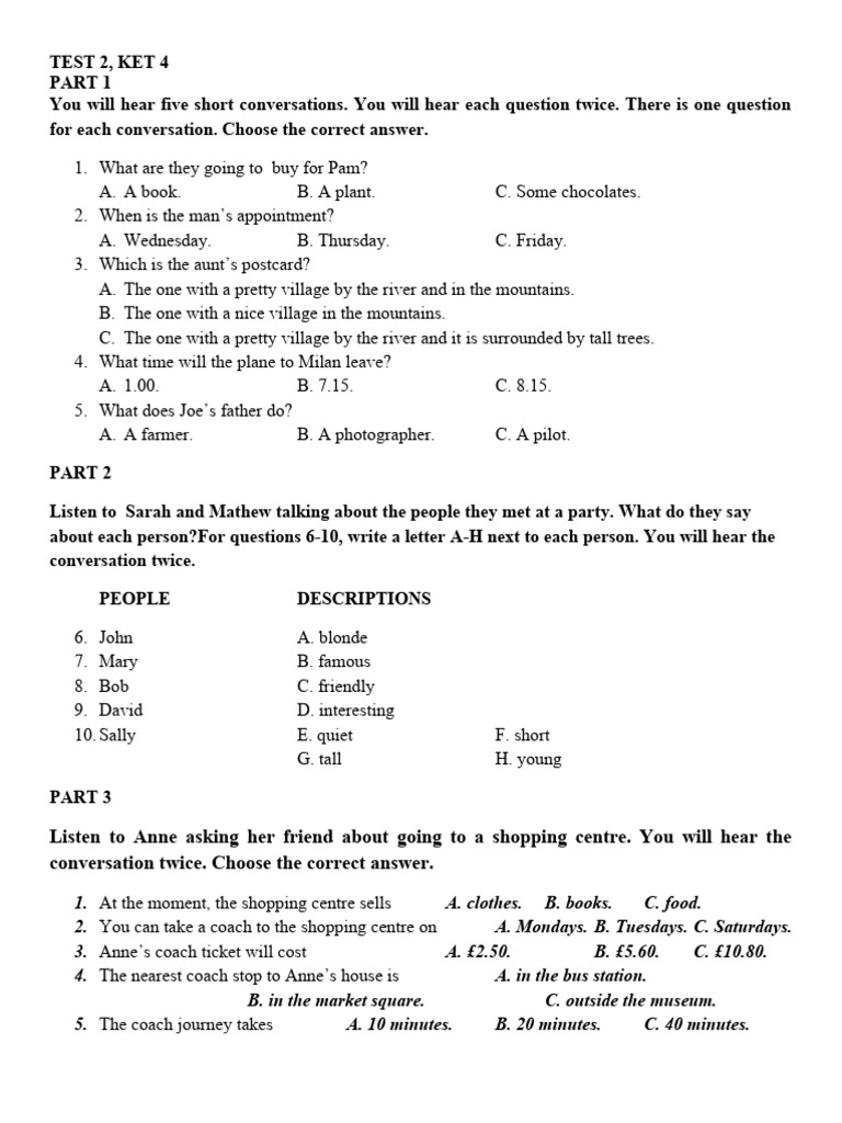 IN- TEST 2.KET4 | PDF