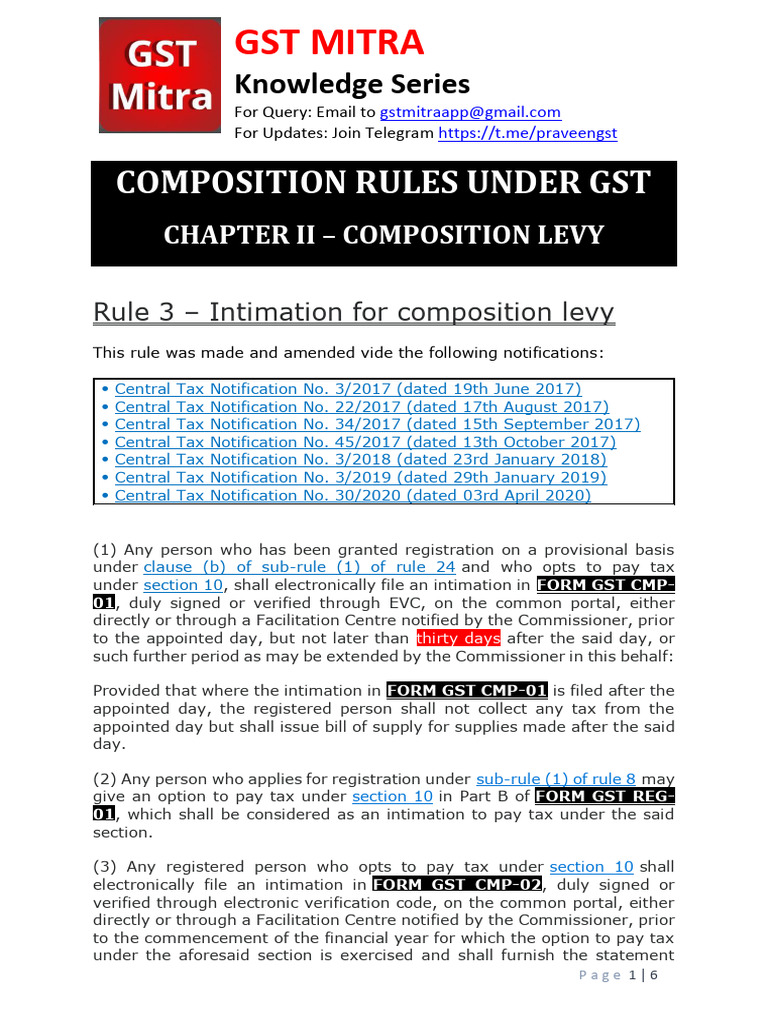 Composition Rules Summary | PDF | Accountant | Taxes