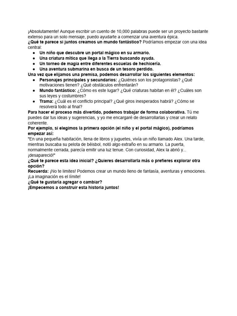 Cuento para Niños Fantástico 10k. | PDF