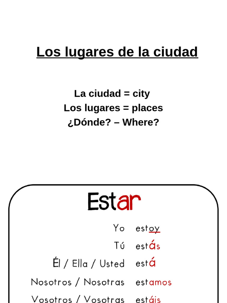 Lugares de la Ciudad: Vocabulario Esencial | PDF | Edificios y ...