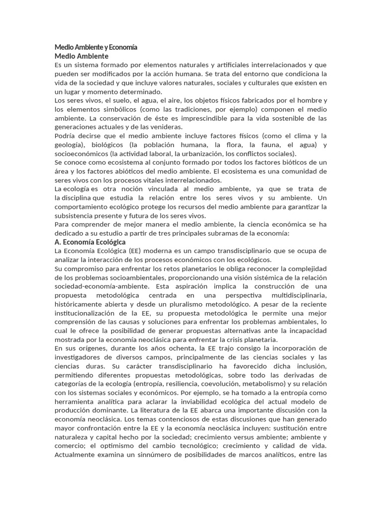 Medio Ambiente 2024 | PDF | Ecología | Ciencias económicas