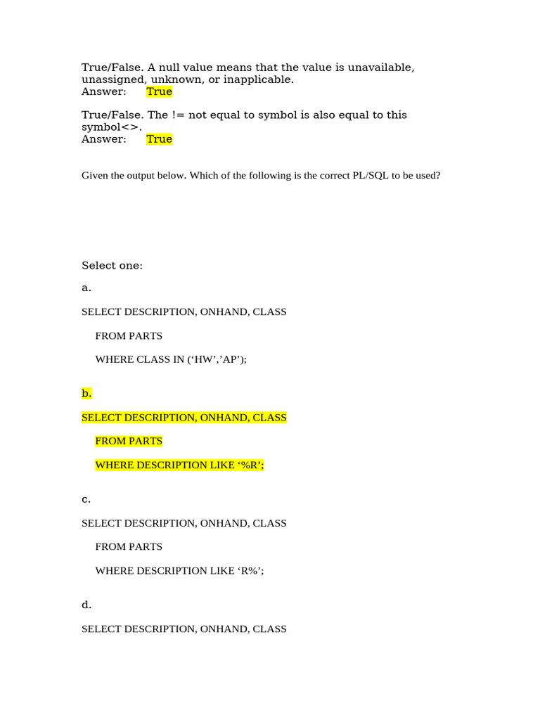 DBMS 1 Midterm Lab Exam 20 - 30 | PDF | Computer Programming | Databases