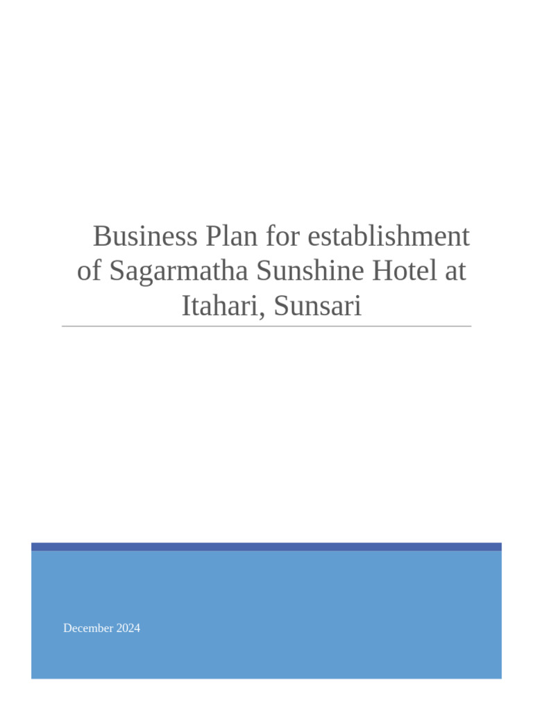 business plan re. | PDF | Hotel | Motel