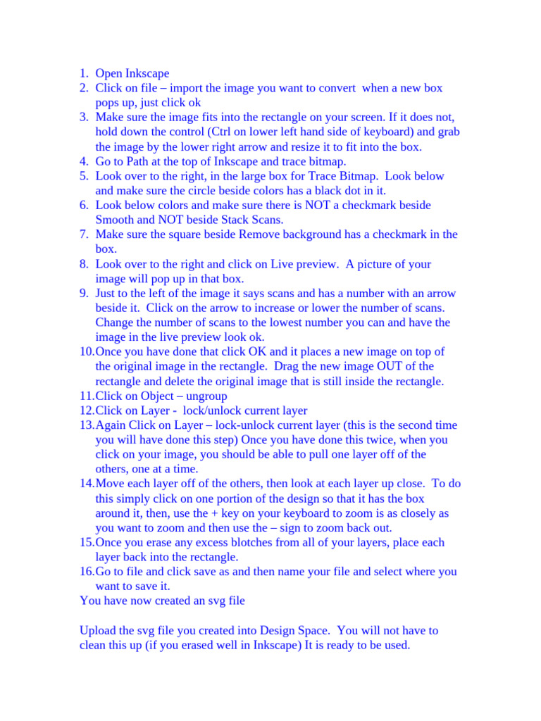 Inkscape Directions With Easy Zoom | PDF