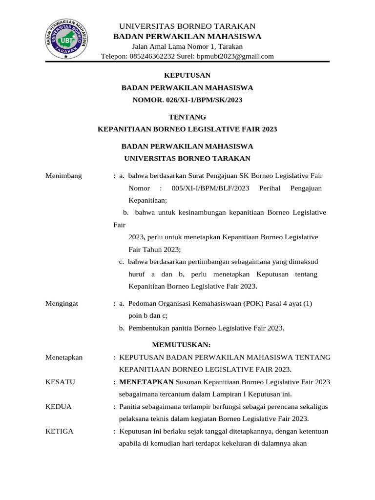 SK Panitia BLF 2023 | PDF