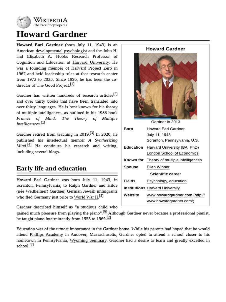 Howard_Gardner | PDF | Psychology | Cognition