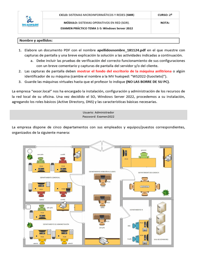 Examen Ut 1 5 2024 | PDF | Contraseña | Servidor (Computación)