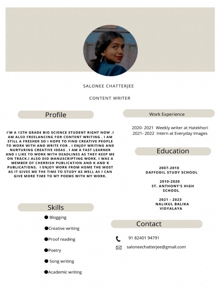 Salonee Chattarjee CV | PDF