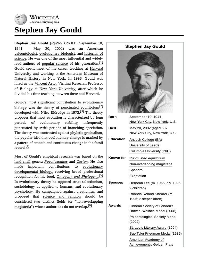 Stephen_Jay_Gould | PDF | Biological Evolution | Evolutionary Biology