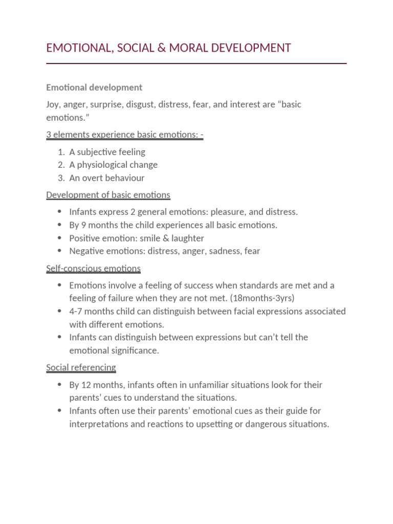 Emotional and Social Development Guide | PDF | Emotions | Sympathy