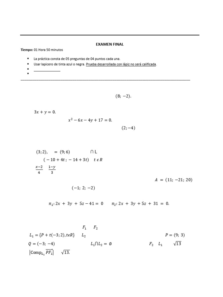 Final Alg Lin a 2024-2 (1) | PDF