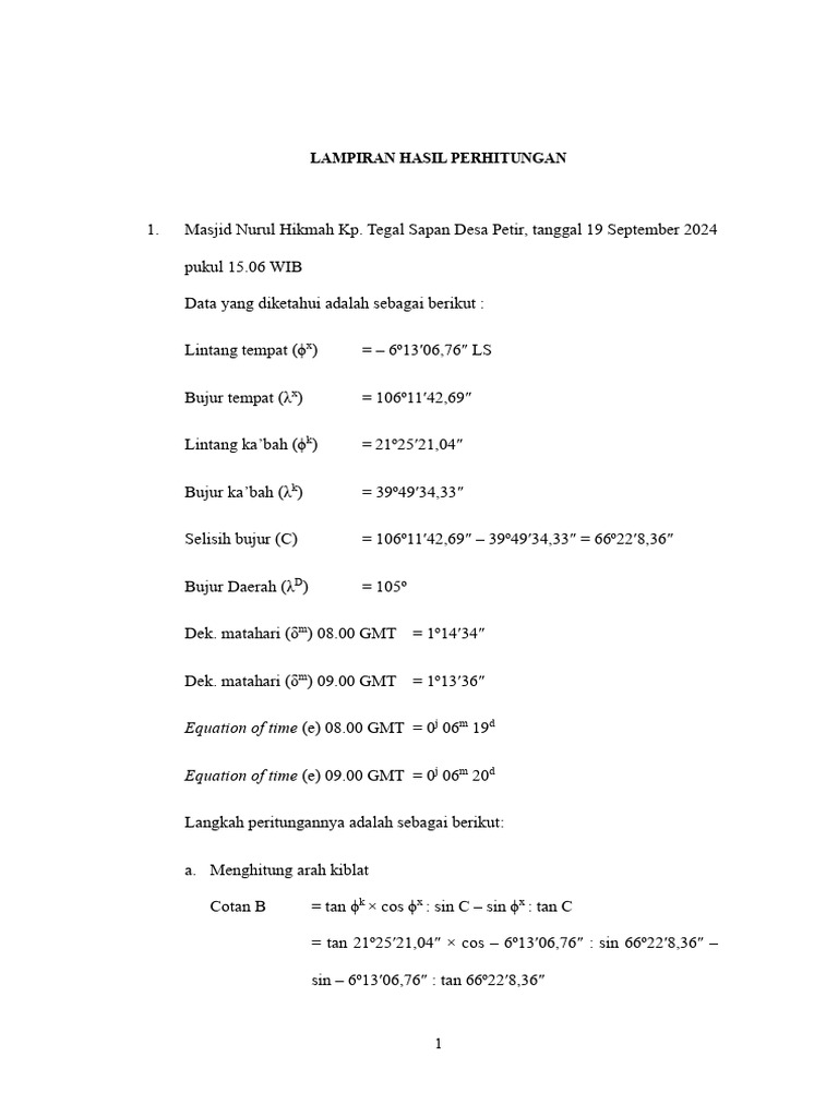 Lampiran Perhitungan | PDF