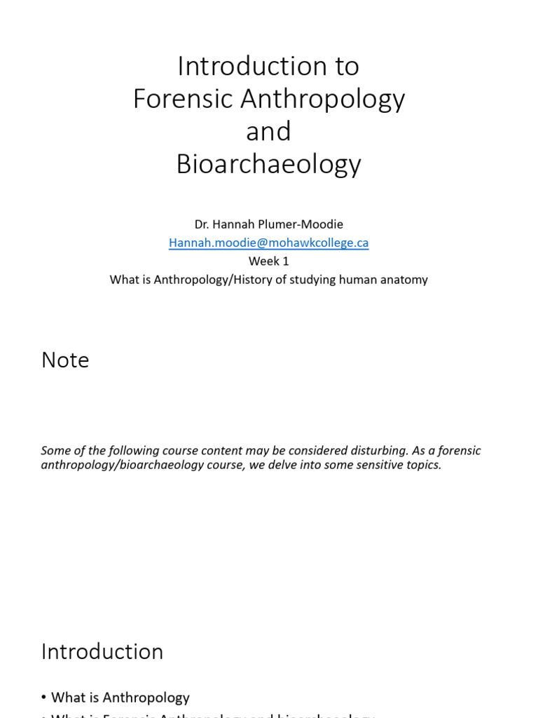 Forensic Anthropology W1 | PDF | Anthropology | Common Era