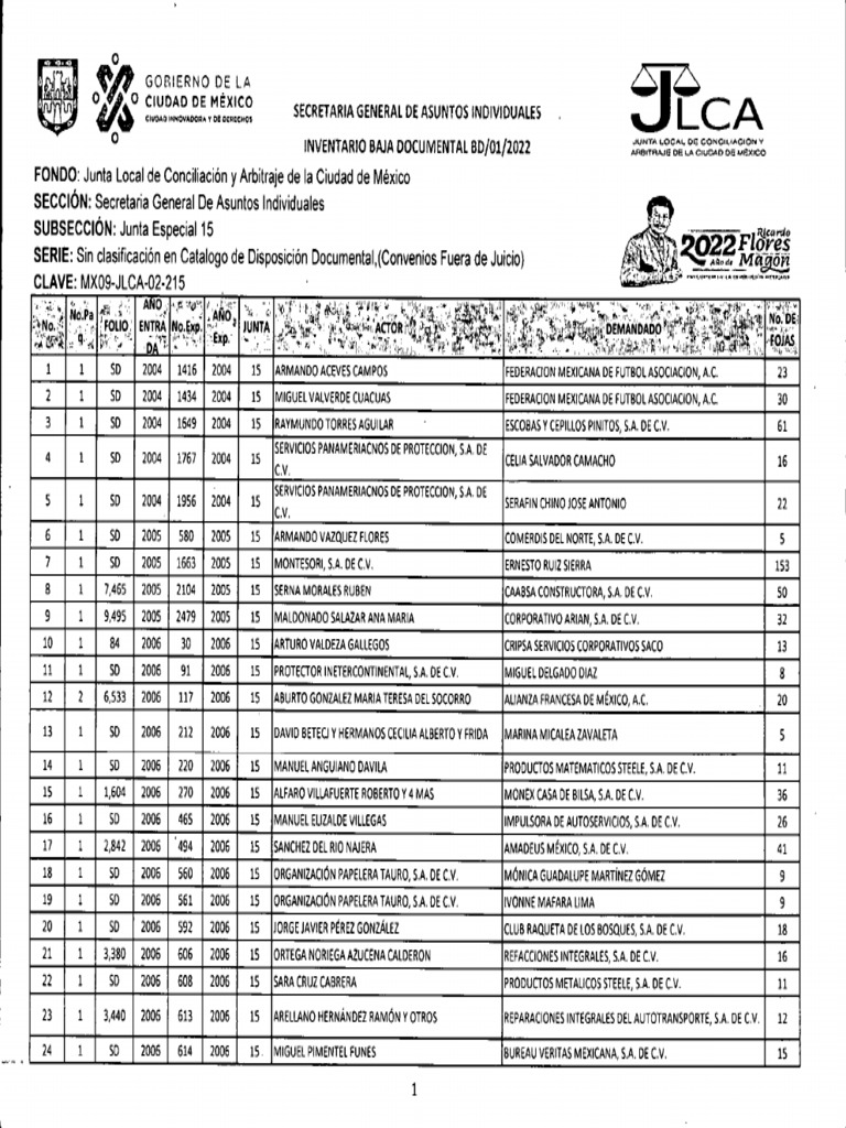 Baja Documental Junta 15 | PDF