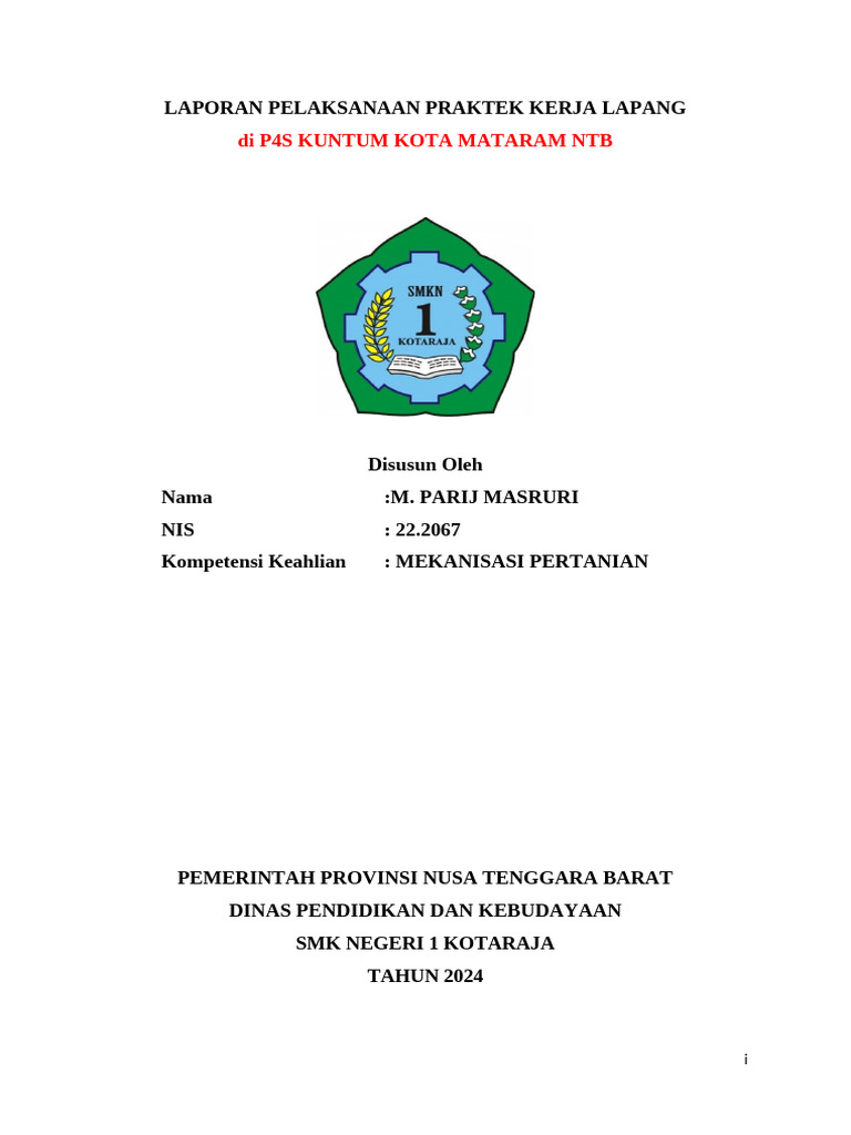 LAPORAN PKL MP | PDF