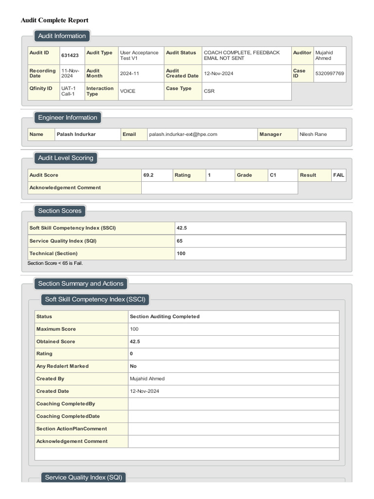 AuditCompleteReport RPT 631423 | PDF
