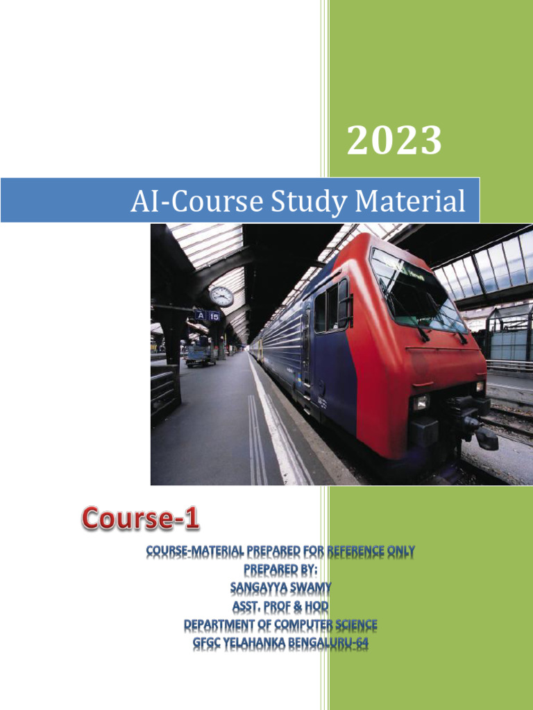 AI Course1 Study Material | PDF | Machine Learning | Artificial Intelligence