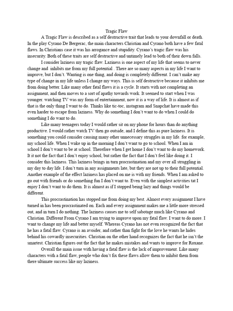 Tragic Flaw | PDF | Psychological Concepts