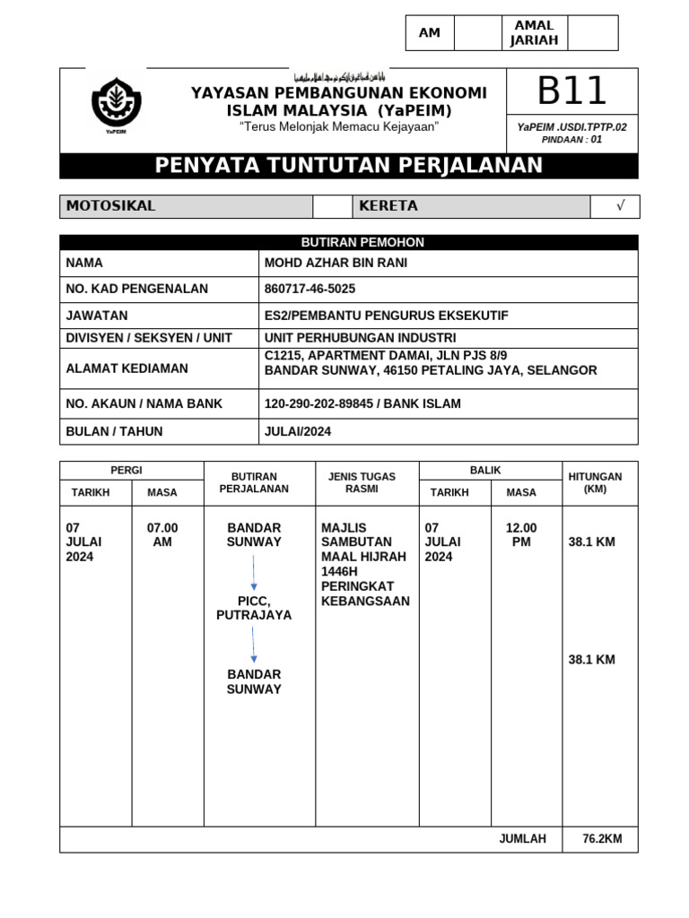 Draf Borang B11 | PDF
