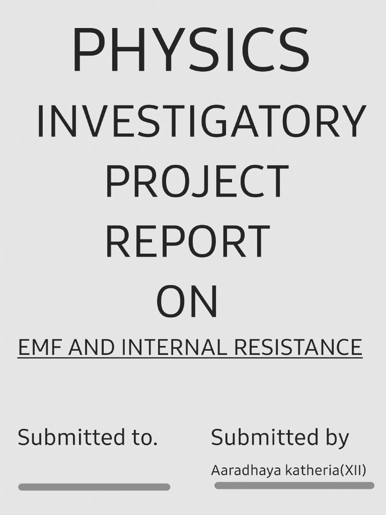 Physics Investigatory Project | PDF