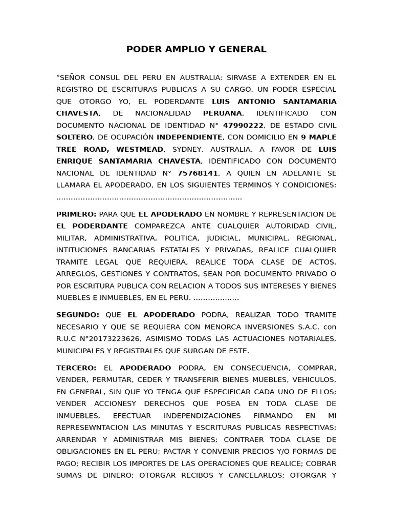Poder Amplio y General Luis Antonio | PDF