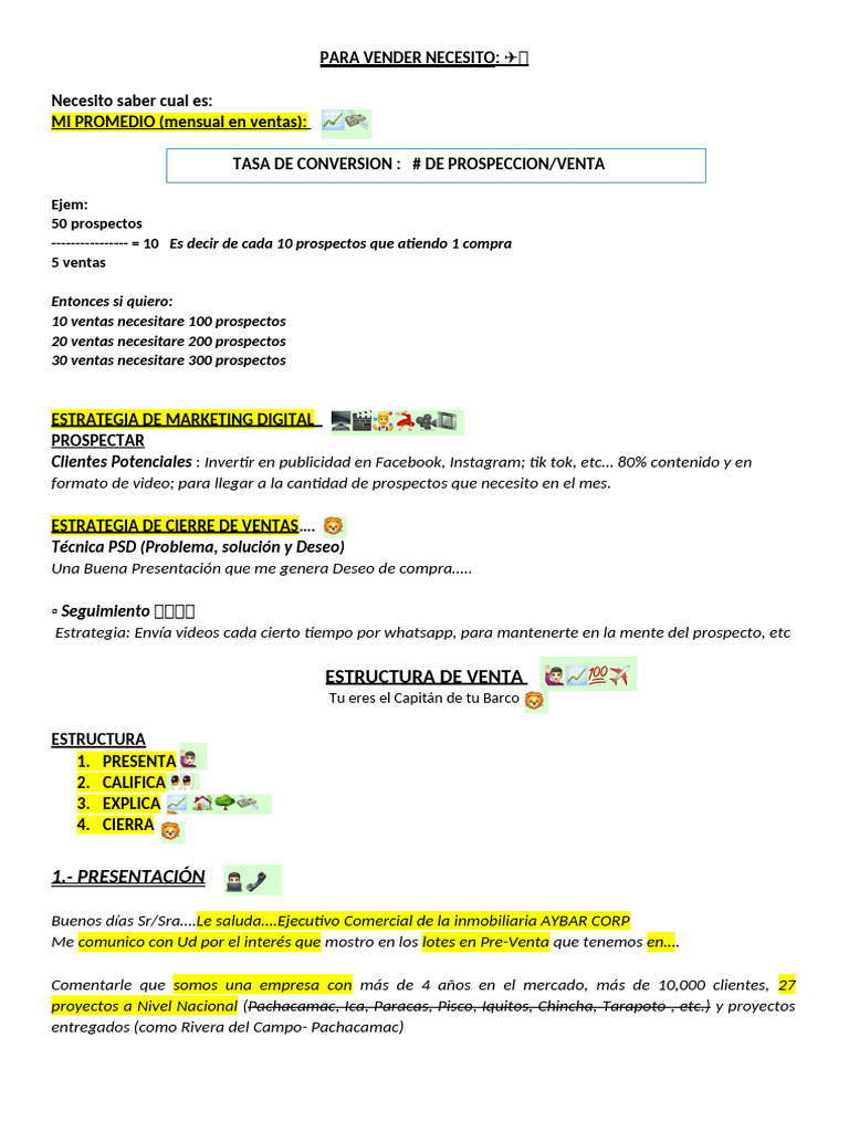 Estructura de Venta 2.0 | PDF