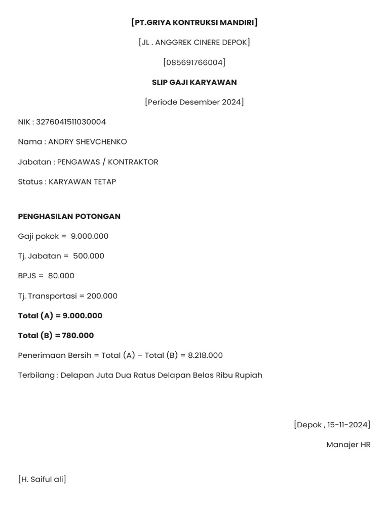 Contoh-Slip-Gaji - Docx 20241217 134604 0000 | PDF